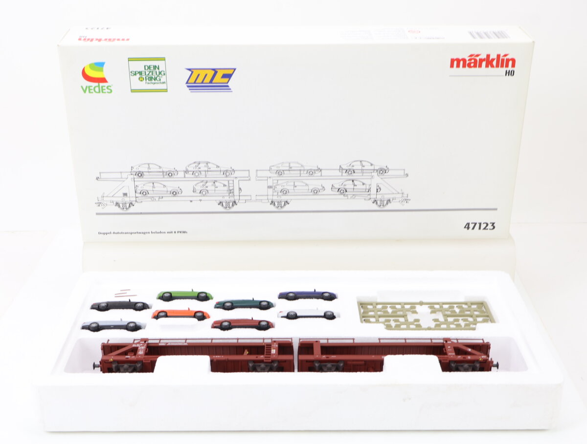 Märklin H0 47123 Güterwagen-Set Doppel-Autotransporter mit 8 PKW