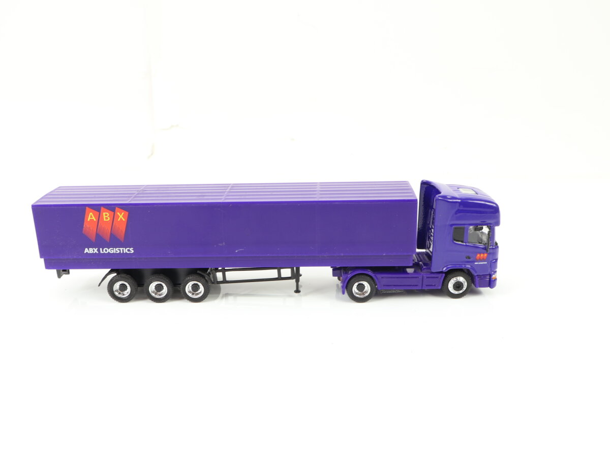 Schuco H0 24200 Modellauto LKW Scania "ABX LOGISTICS" mit Sattelaufli ...