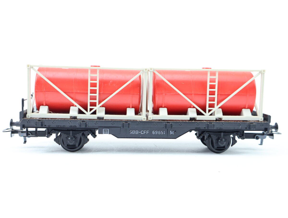Kleinbahn H0 314 Güterwagen Container-Tragwagen 69651 SBB, 10,99