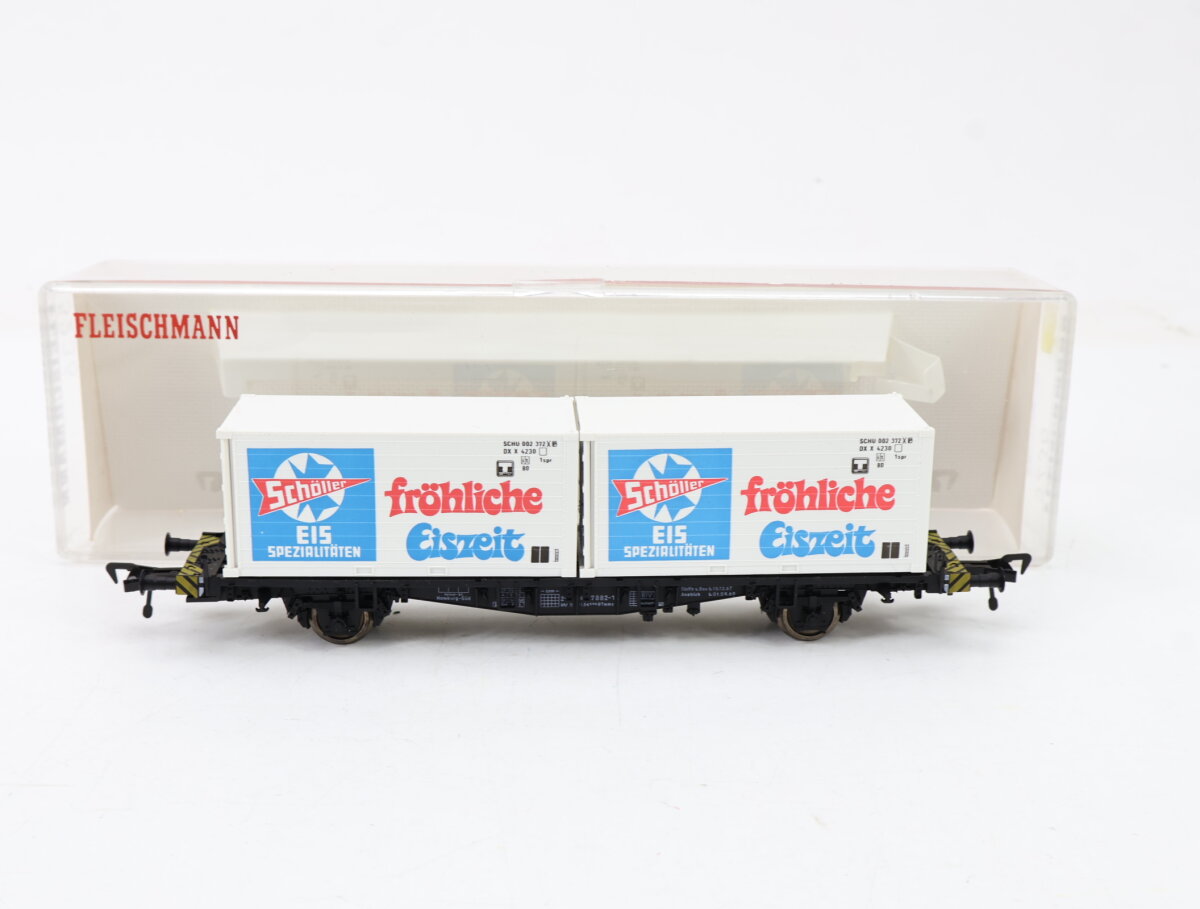 Fleischmann H0 5236 Güterwagen Containerwagen "Schöller Fröhlich