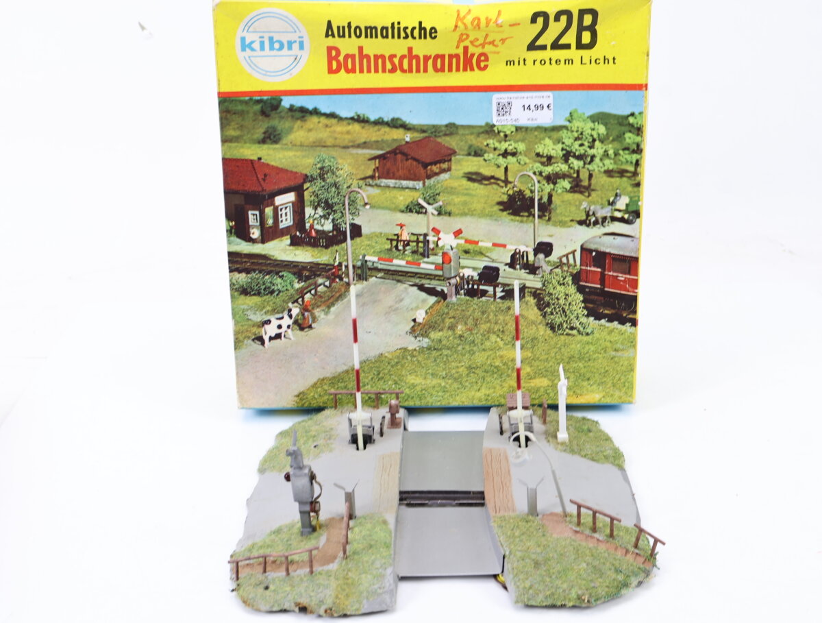 Kibri H0 22B automatischer Bahnübergang 1-gleisig mit rotem Lich