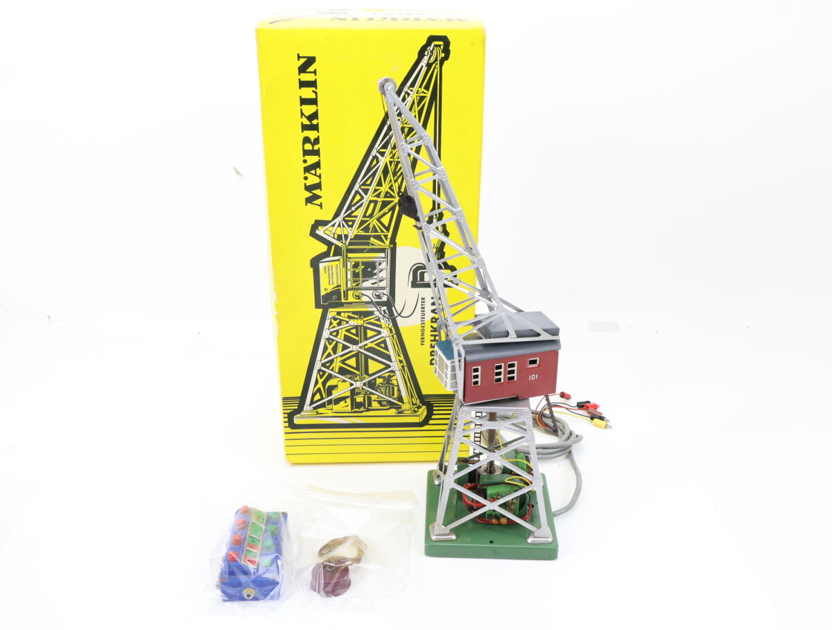 Märklin H0 7051 elektrischer Kran Drehkran mit Hebemagnet u. Ste