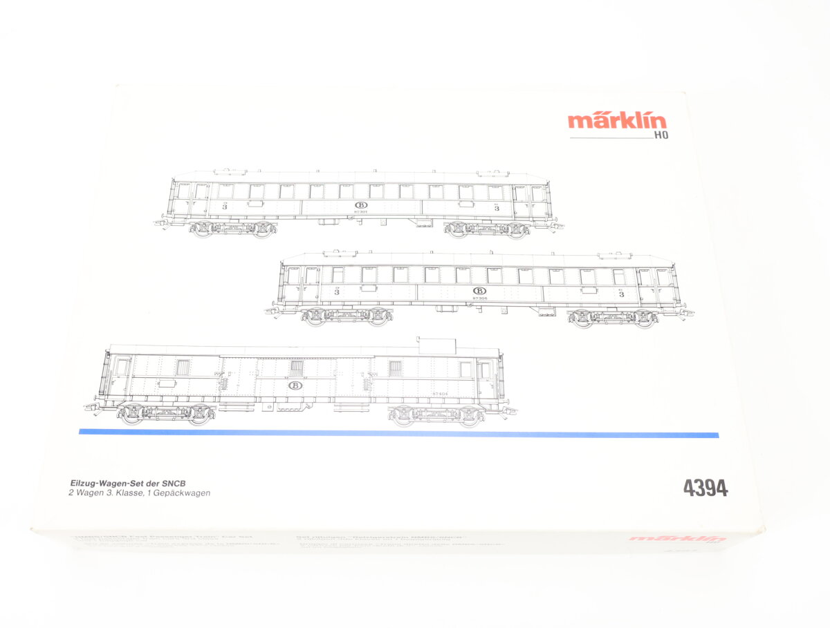 Märklin H0 4394 Personenwagen Set 3-tlg. Eilzug-Wagen SNCB / NEM