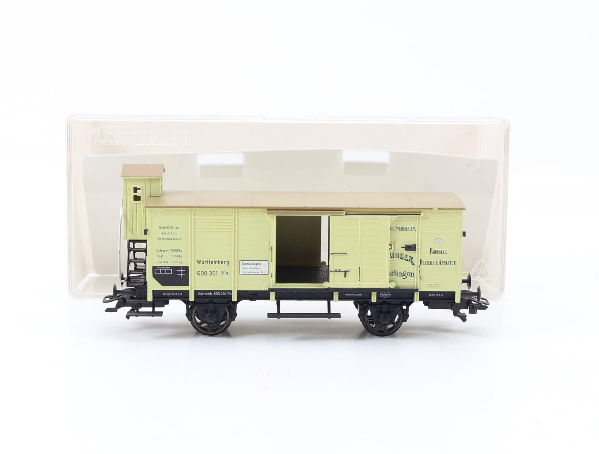 Fleischmann H0 5826 K Güterwagen mit Brhs. "Baumwollweberei Gmin